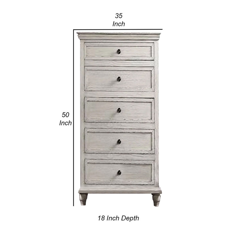 Alcott Hill® Falgoust 5 - Drawer 35" W Solid Wood Lingerie Chest | Wayfair